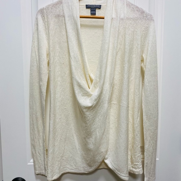 A Pea in the Pod | Sweaters | Nursing Cream Wrap Sweater Cowl Vneck ...